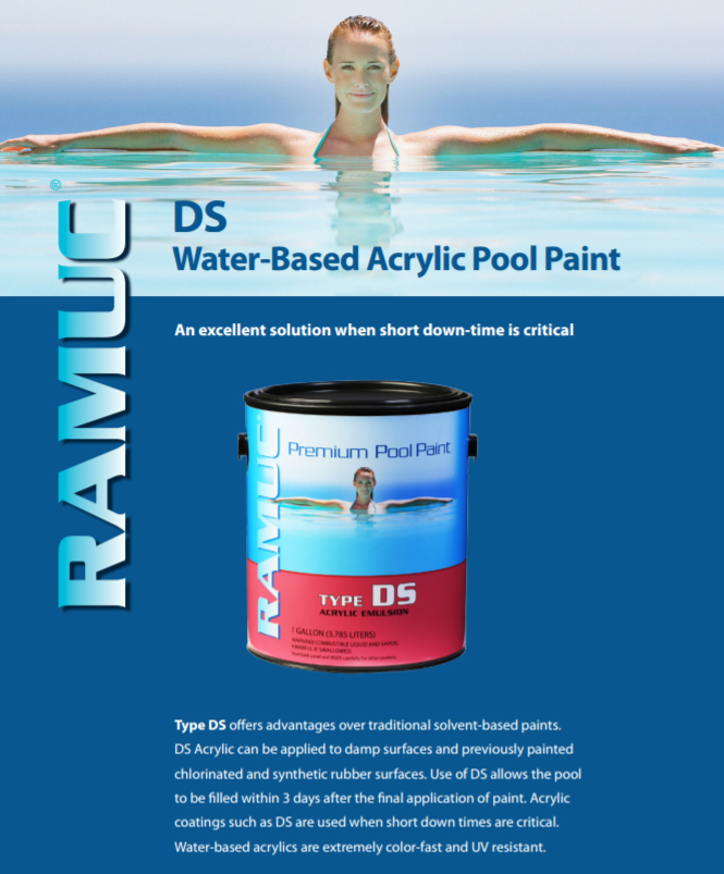 Acrylic Pool Paint - Type DS - Dampset - Water Based - Ramuc